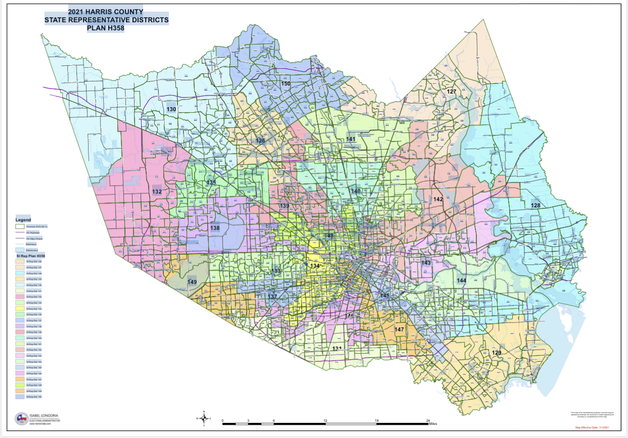 HARRIS COUNTY (TX) POST-REDISTRICTING REGISTERED VOTERS BY PRECINCT ...